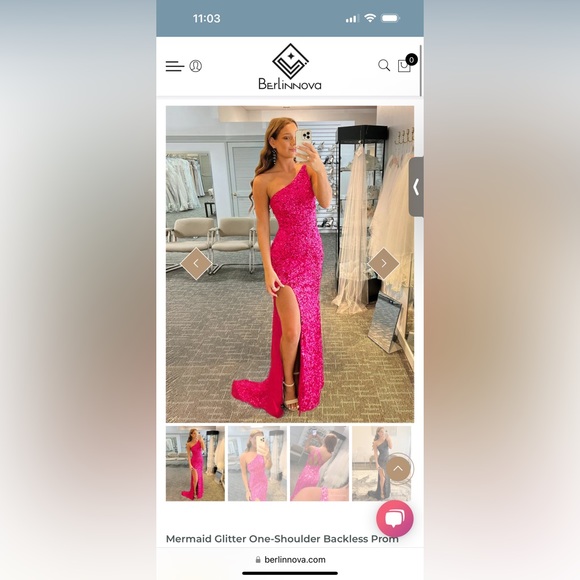 berlinnova | Dresses | Berlinnova Mermaid Glitter Oneshoulder Backless ...